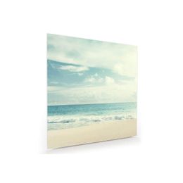 Primedeco Glasbild Wandbild Quadratisch Tropisches Meer mit Aufhängung