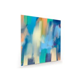 Primedeco Glasbild Wandbild Quadratisch Buntes Malerisches Muster mit Aufhängung