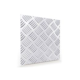 Primedeco Glasbild Wandbild Quadratisch Metallplatte Diamant Muster mit Aufhängung