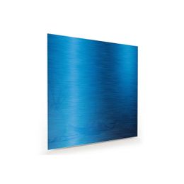 Primedeco Glasbild Wandbild Quadratisch Blaue Metallische Platte mit Aufhängung