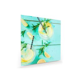 Primedeco Glasbild Wandbild Quadratisch Frische Limonade mit Aufhängung