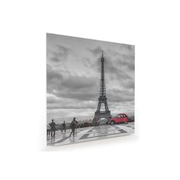 Primedeco Glasbild Wandbild Quadratisch Paris Blick