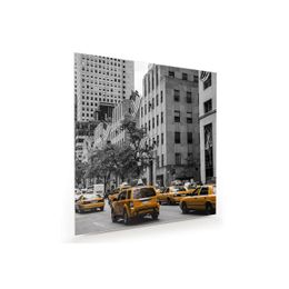 Primedeco Glasbild Wandbild Quadratisch NYC Taxi