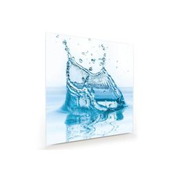 Primedeco Glasbild Wandbild Quadratisch Wasserspritzen mit Aufhängung