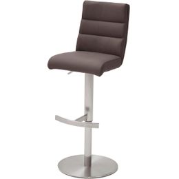 Bistrostuhl MCA furniture "GIULIA" Stühle Gr. B/H/T: 39 cm x 88 cm x 54 cm, Edelstahl, braun (braun, edelstahl gebürstet) Lederstühle