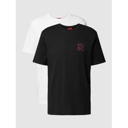 Hugo T-Shirt mit Label-Print im 2er-Pack Modell 'Dimento'