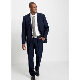 bonprix Anzug mit Hemd und Krawatte (4tlg. Set), blau, Gr.62, Klassischer Anzug, Hose mit elastischem Bequembund