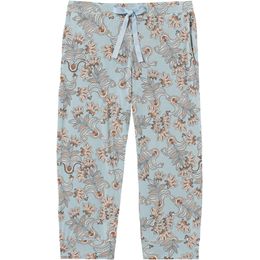 Schiesser Mix + Relax Schlafanzug-Hose, 3/4-Länge, Seitentaschen, für Damen, blau, 36