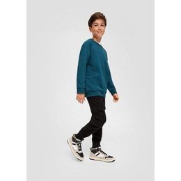 s.Oliver Junior Sweatshirt mit Ton-in-Ton-Nähten, blau