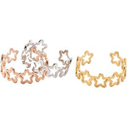 Firetti Ring-Set Multipack Schmuck Geschenk Damenring Sterne (Set, 2-tlg), Made in Germany, gelb|goldfarben