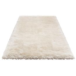 Hochflor-Teppich Lasse, hoher Flor, besonders weich durch Mikrofaser, LEONIQUE, rechteckig, Höhe: 76 mm, Shaggy-Look, meliertes Garn, Wohnzimmer, Schlafzimmer, Kinderzimmer, beige