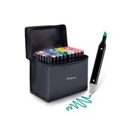 MAQETARA Products Filzstift 60 Farben Filzstifte Set Dual Pen Twin Marker Stifte für Kinder