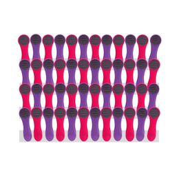 trendfinding Wäscheklammern 48 Wäscheklammern mit Federn aus Edelstahl und Soft Grip Lila-Pink