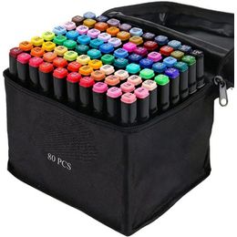 MAQETARA Products Filzstift 80 Farben Filzstifte Set Dual Pen Twin Marker Stifte für Kinder