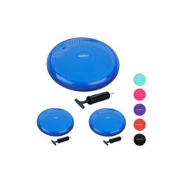 Relaxdays Balancekissen 3 x Balance Kissen blau mit Luftpumpe