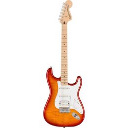 Squier E-Gitarre Fender Squier Affinity Stratocaster FMT MN HSS Sienna Sunburst