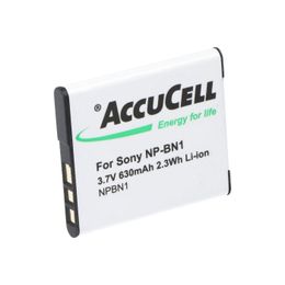 AccuCell Akku passend für Sony NP-BN1 Akku Typ N kein Original Akku 580-630mAh Akku 580 mAh (3