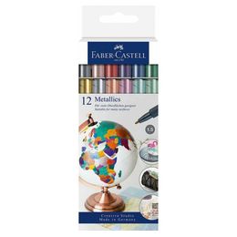 Faber-Castell Marker 12 Metallic Permanentmarker farbsortiert 1