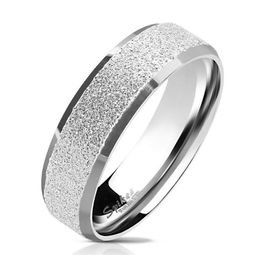 BUNGSA Fingerring Ring sand-gestrahlt abgerundete aus Edelstahl Unisex (Ring