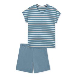 Schiesser Pyjama kurz - Casual Essentials (2 tlg) schlafanzug schlafmode bequem
