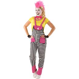buttinette Clown-Latzhose, schwarz/weiß/pink