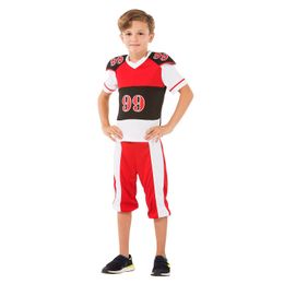 buttinette Footballer-Kostüm für Kinder, rot/schwarz
