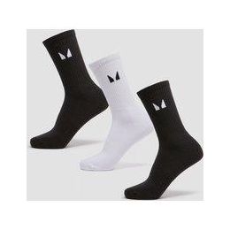 MP Damen Essentials Crew Socken (3er-Pack) – Schwarz/Weiß - UK 2-5