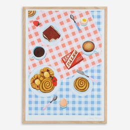 TK Maxx Mehrfarbiges Sweet Breakfast Poster im Holzrahmen 52x72cm
