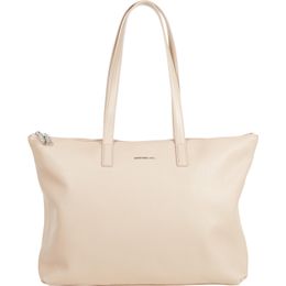 Mandarina Duck Shopper, Leder, Zweiwegereißverschluss, Damen, beige