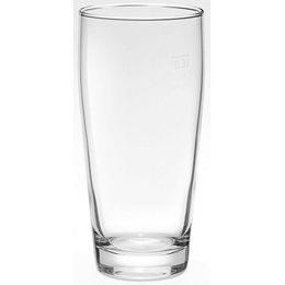 Van Well Bierglas Willybecher, Glas, 0,3 L, geeicht, spülmaschinenfest, Gastronomiequalität, 12-tlg., weiß