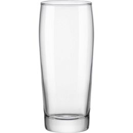Van Well Bierglas Willybecher, Glas, 0,4 L, geeicht, spülmaschinenfest, Gastronomiequalität, 12-tlg., weiß