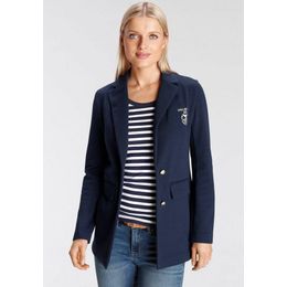 DELMAO Jerseyblazer aus Piqué-Ware im sportiven Look -NEUE MARKE!, blau