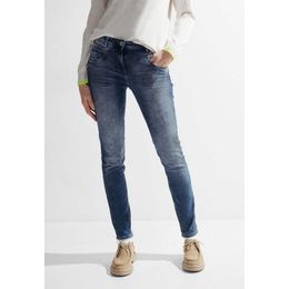 Cecil Slim-fit-Jeans Vicky Authentic in mittelblauer Waschung, blau