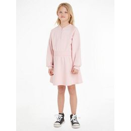 Tommy Hilfiger Sweatkleid HILFIGER SCRIPT HWK DRESS mit Logo-Stickereien, rosa