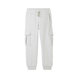 Tom Tailor Jungen Cargo Jogginghose mit Bio-Baumwolle, grau, Melange Optik, Gr. 92/98