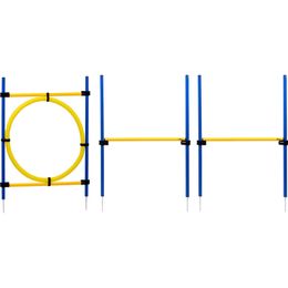 Dobar 3-teiliges Agility Sprung-Set, mit 2 Hürden und Sprungreif