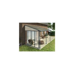 Palram - Canopia Seitenwand f&uuml;r 3m Tiefe Terrassen&uuml;berdachung, anthrazit