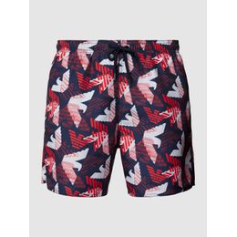 Emporio Armani Regular Fit Badehose mit Allover-Logo-Print