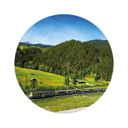 Wallario Glasbild, Eisenbahn in einer Sommerlandschaft in der Schweiz