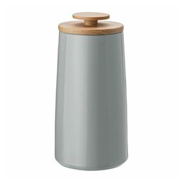 Stelton Teedose Emma mit Deckel Steingut Holz Grau Ø 9.5 cm