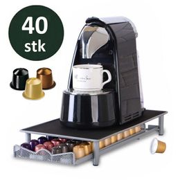 Cheffinger Kapselspender Kaffeekapsel Schublade für 40 Kapseln kompatibel mit Nespresso