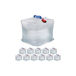 Relaxdays Kanister 12er Set faltbare Wasserkanister 20 L