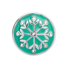UNIQUE Button UNIQUE Button grüne Emaille mit Form von Blumen und Zirkonia BT0053