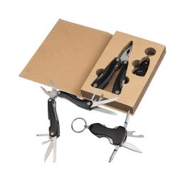 Livepac Office Schlüsselanhänger Werkzeugset bestehend aus Multitool mit Taschenmesser