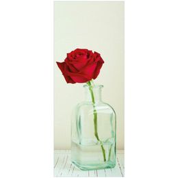 Wallario Memoboard Rote Rose in Glasvase