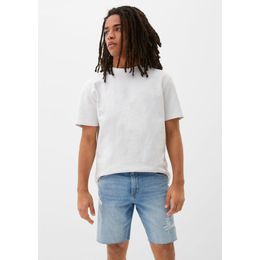 QS Jeansshorts Jeans-Shorts John / Regular Fit / Mid Rise / Straight Leg Label-Patch