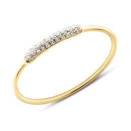 UNIQUE Fingerring UNIQUE Ring für Damen aus 585er Gold mit Brillanten (Größe: 58mm)