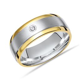 UNIQUE Fingerring Matter Silberring polierte Kanten Zirkonia