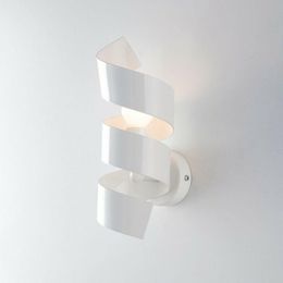Iperbriko - Moderne spiralförmige Wandleuchte aus Eisen, einflammig, Weiß, 13 x H28 cm