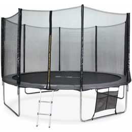 Trampolin Ø400cm -mit Zubehör - Grau - Sweeek